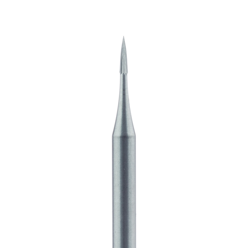 HM246-008-HP Trimming & Finishing Carbide Bur, Fine, Flame, 0.8mm Ø, HP