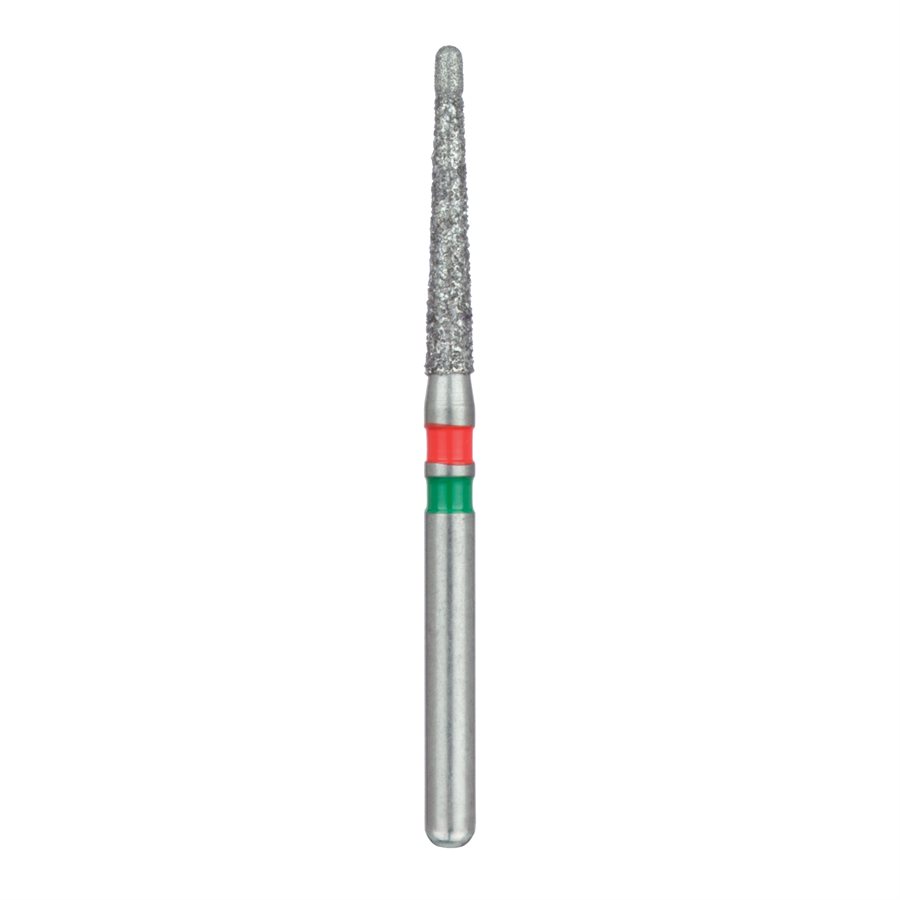 852GF-016-FG Double-Grit, Round End Taper Chamfer Diamond Bur, 1.6mm Ø ...